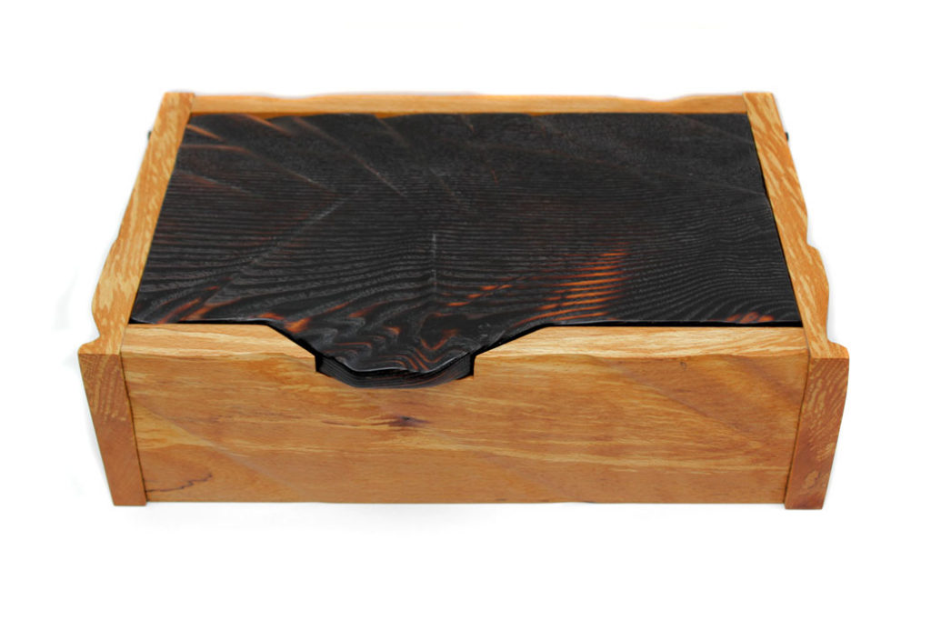 Spalted beech and bog oak jewellery box