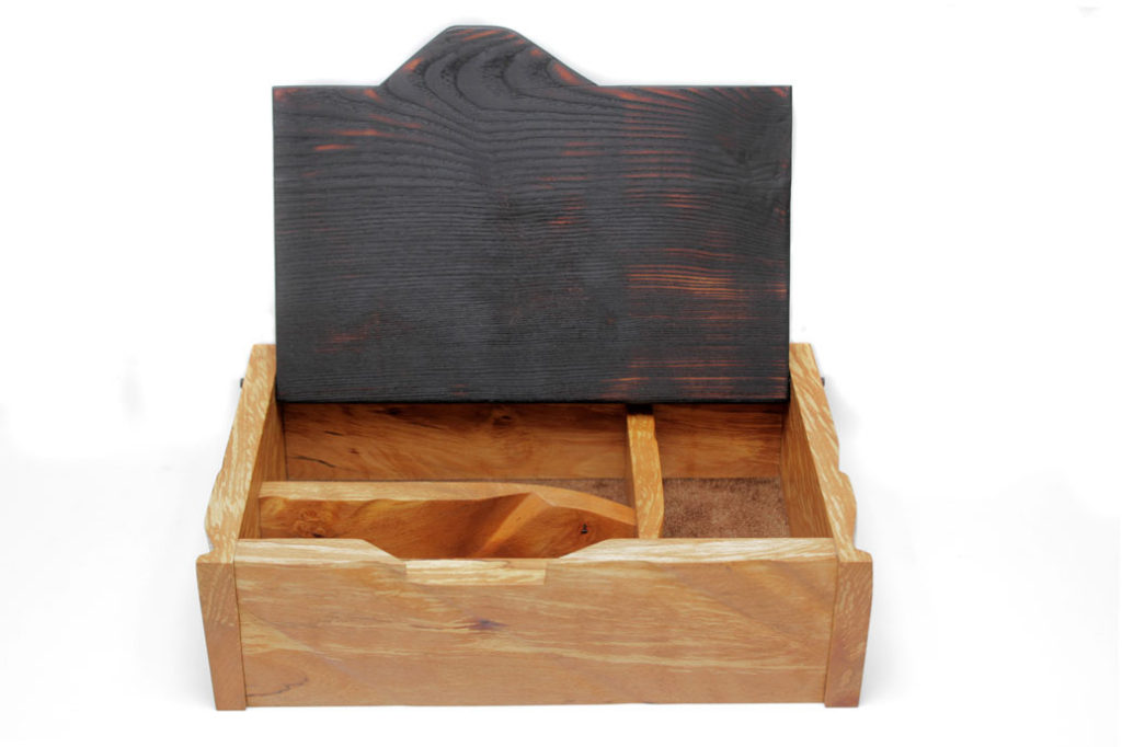 Spalted beech and bog oak jewellery box