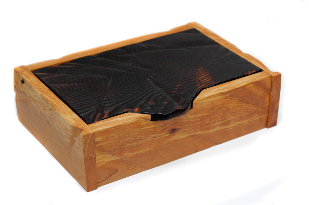 Spalted beech and bog oak jewellery box